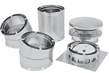 SL1100 Series Wood Burning Pipe Components 11" Inner 13" Outer Hearth ...